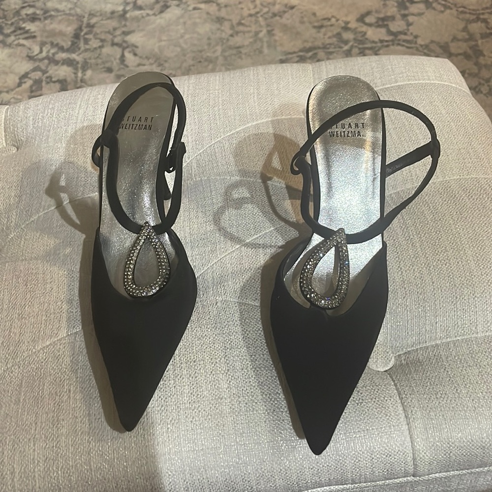 Stuart Weitzman Rhinestone Statement Heels - Gem